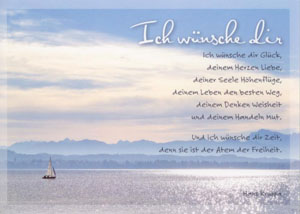 GWBI Ich wünsche dir - Segelboot - Classic Line Postkarte